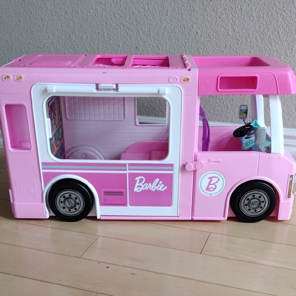 Barbie | Toys | Barbie Pink And White Camper Van Doll Accessory | Poshmark